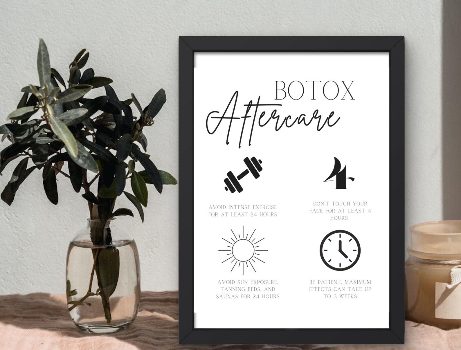 BOTOX Aftercare Sign, Printable Template Med Spa Sign, Beauty Sign ...