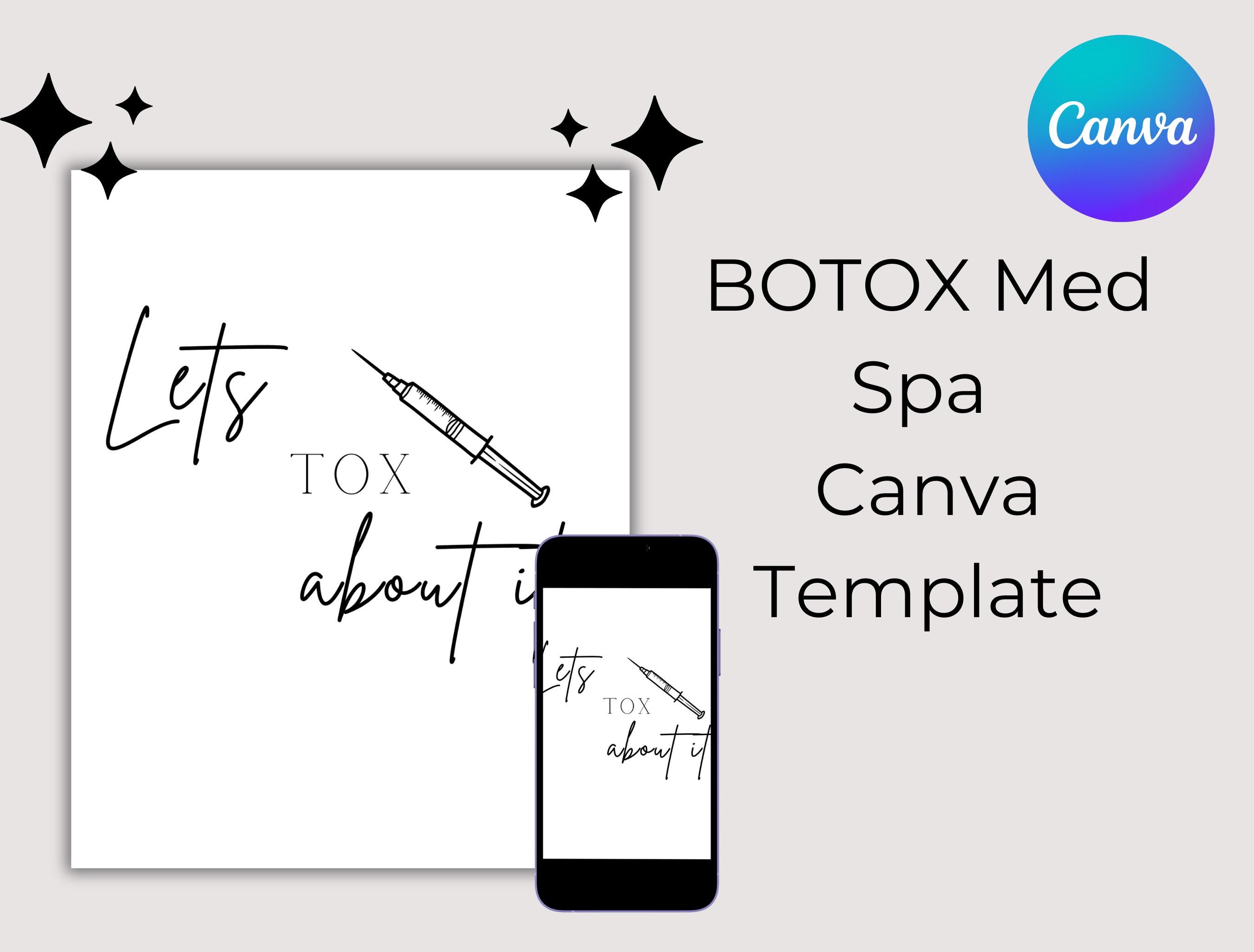 BOTOX Sign, Printable Template Med Spa Sign, Beauty Sign, Business Sign ...