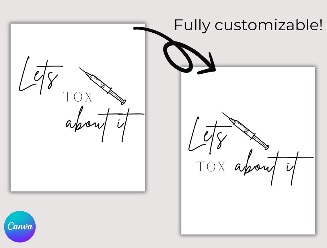 BOTOX Sign, Printable Template Med Spa Sign, Beauty Sign, Business Sign ...