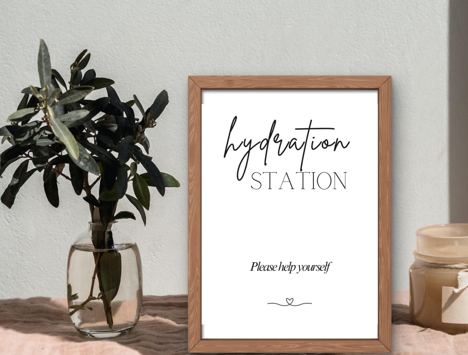 Hydration Station Wedding Sign, Printable Template Water Station Sign ...