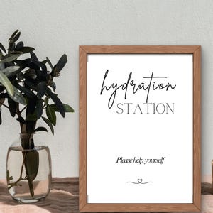 Hydration Station Wedding Sign, Printable Template Water Station Sign ...