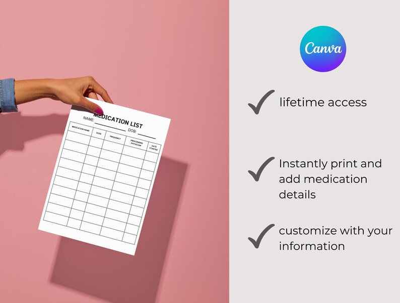 Medication Log Printable, Medication Tracker, Medication Intake ...