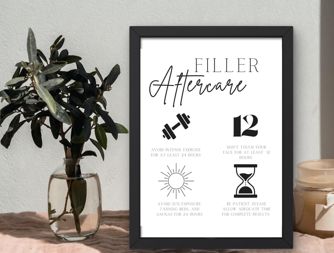 Filler Aftercare Sign, Printable Template Med Spa Sign, Beauty Sign ...