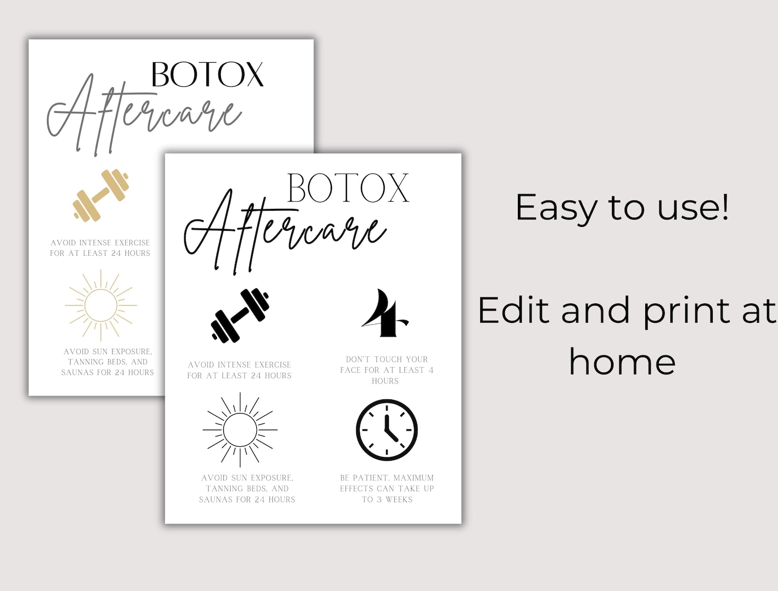 BOTOX Aftercare Sign, Printable Template Med Spa Sign, Beauty Sign ...