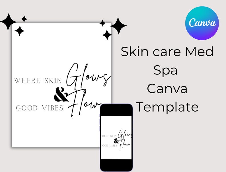 Glowing Skin Sign, Printable Template Med Spa Sign, Beauty Sign ...