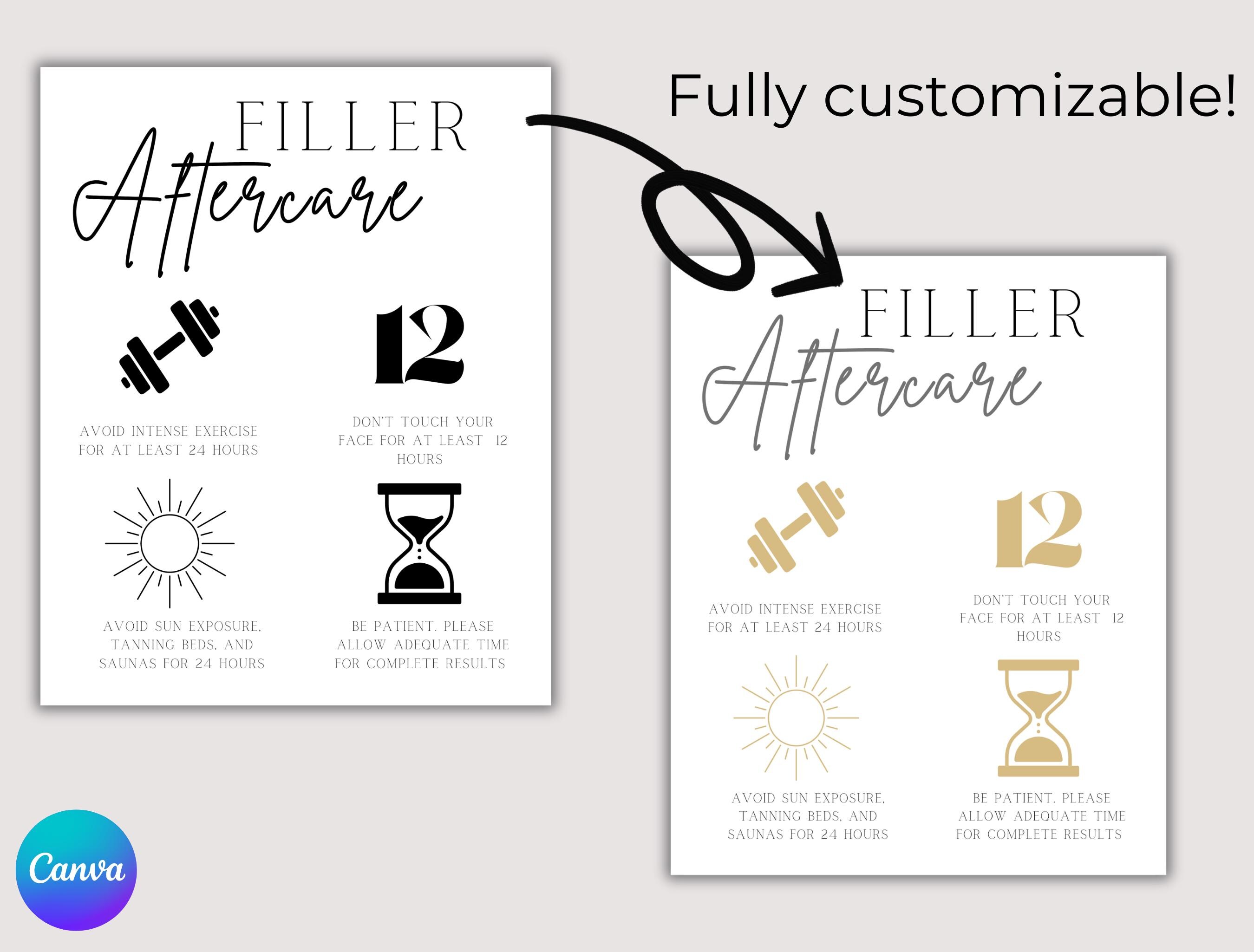 Filler Aftercare Sign, Printable Template Med Spa Sign, Beauty Sign ...