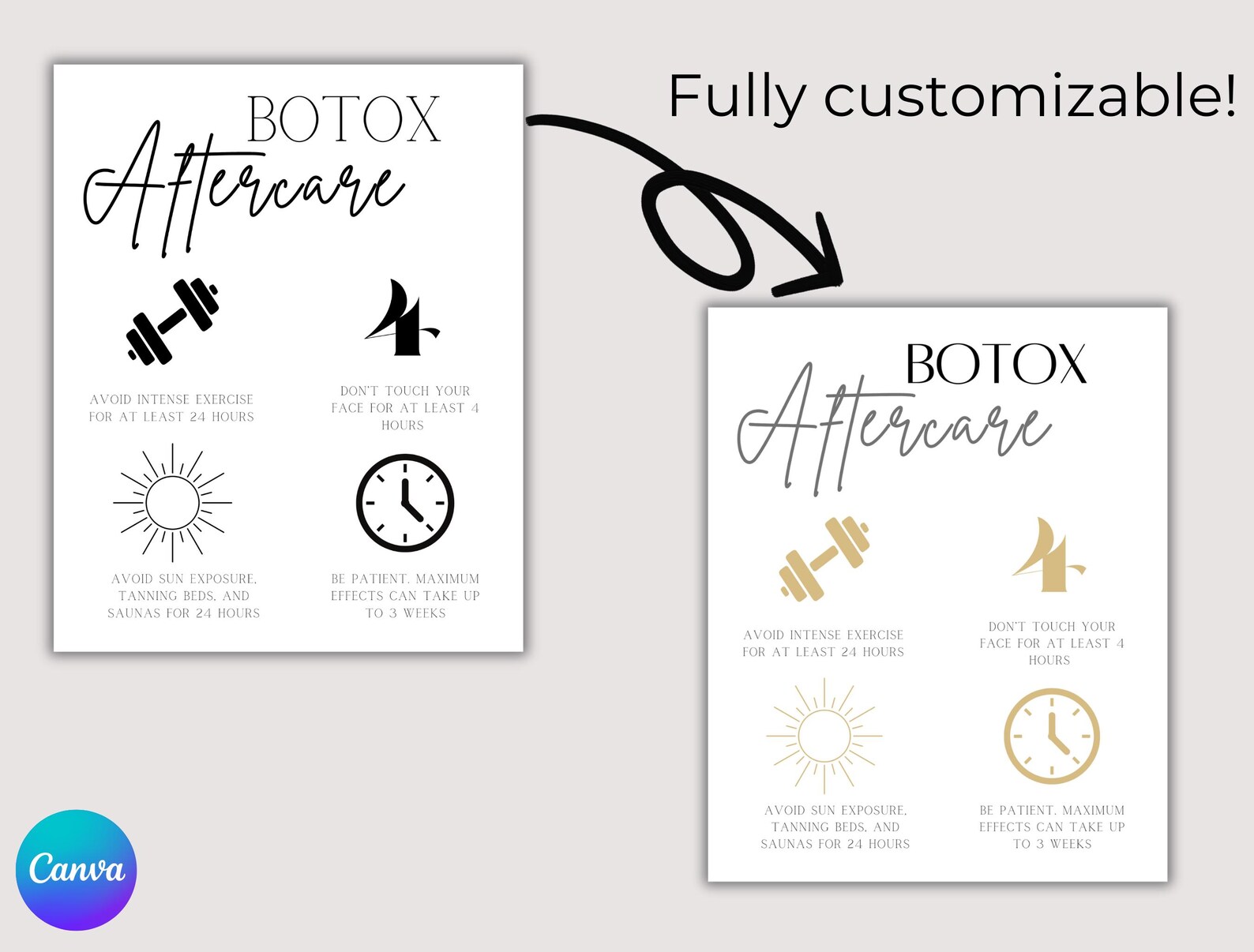 BOTOX Aftercare Sign, Printable Template Med Spa Sign, Beauty Sign ...