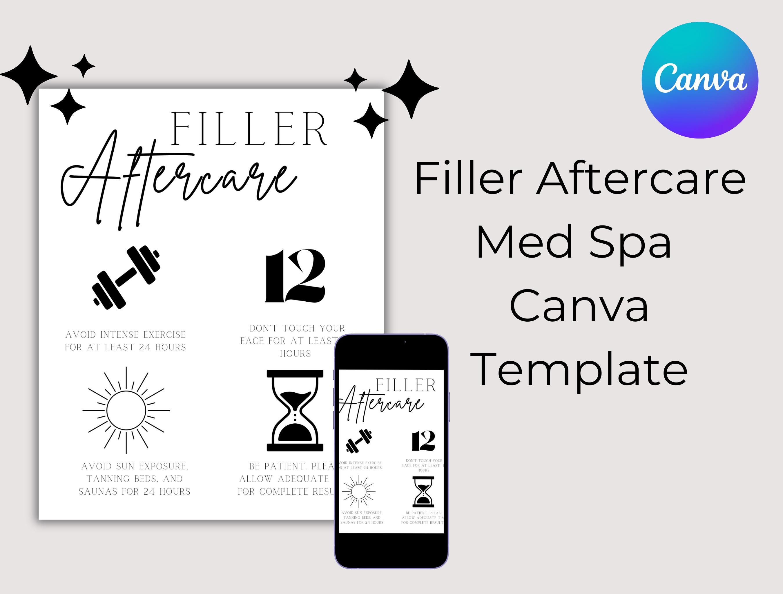 Filler Aftercare Sign, Printable Template Med Spa Sign, Beauty Sign ...