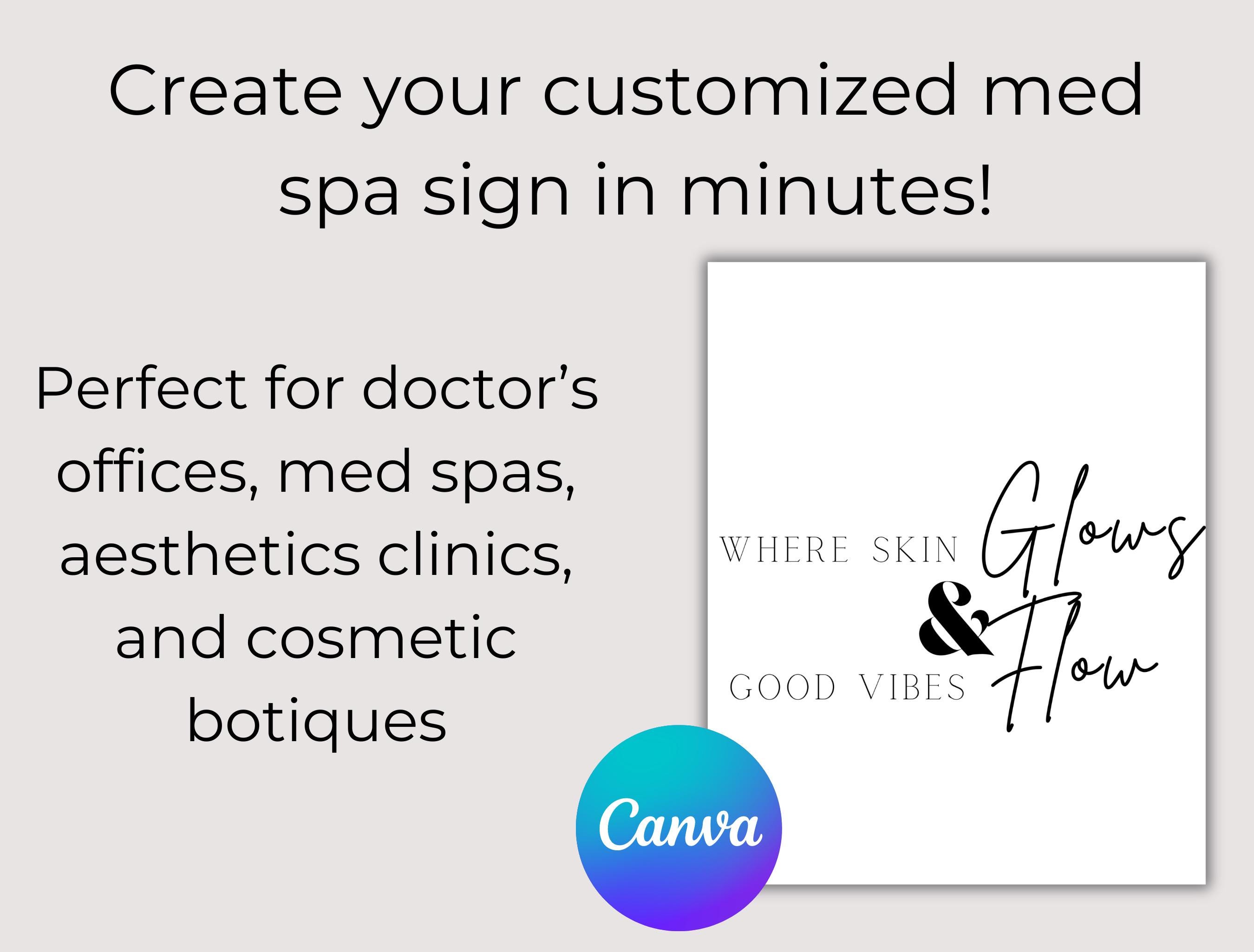 Glowing Skin Sign, Printable Template Med Spa Sign, Beauty Sign ...