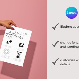 Filler Aftercare Sign, Printable Template Med Spa Sign, Beauty Sign ...