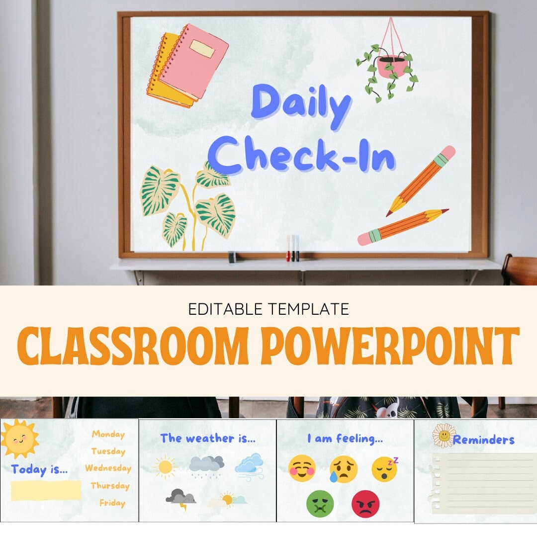 Editable* Classroom Teacher Daily Check-in Powerpoint. Back to School ...