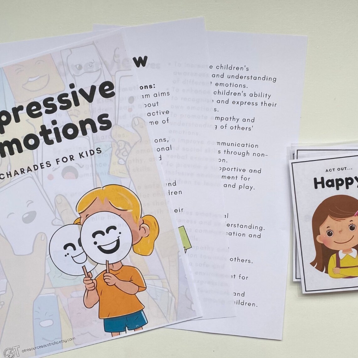 EMOTION CHARADE CARDS for Children | Digital Download | Laminate and ...