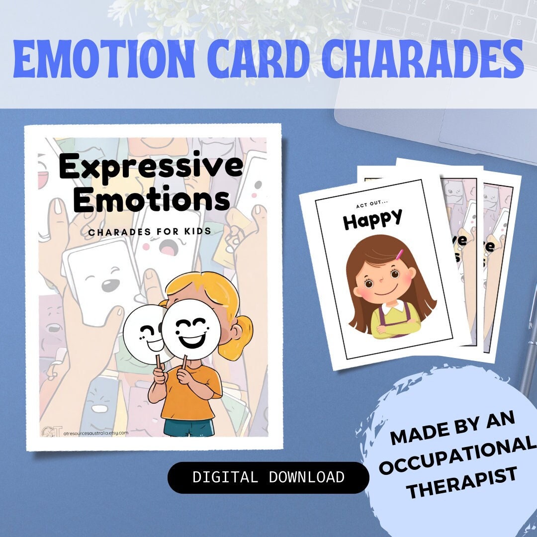 EMOTION CHARADE CARDS for Children Digital Download Laminate and Reuse ...