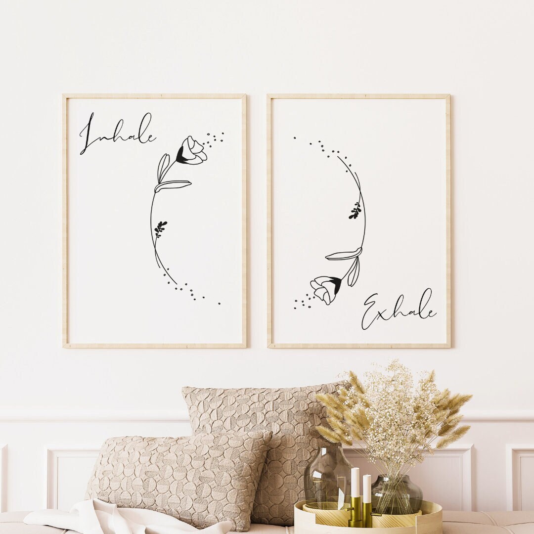 Inhale Exhale Wall Decor Print | Digital Download | Therapy Clinic ...