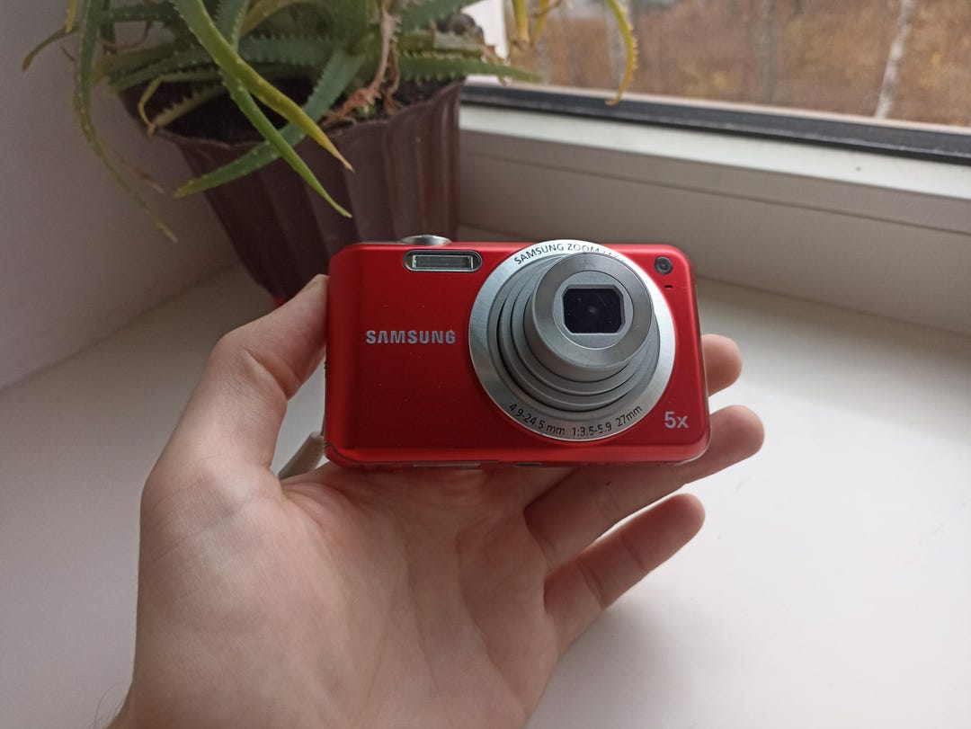 RARE RED Samsung ES70 12.2MP Digital Compact Camera Working FULL Set - Etsy