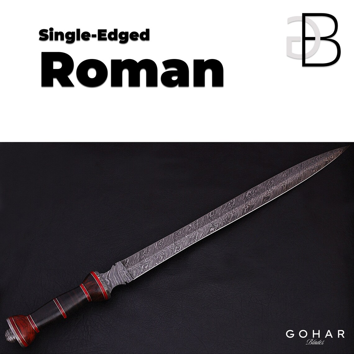 Roman Gladius Sword Handmade Damascus Single-edged Blade Micarta ...