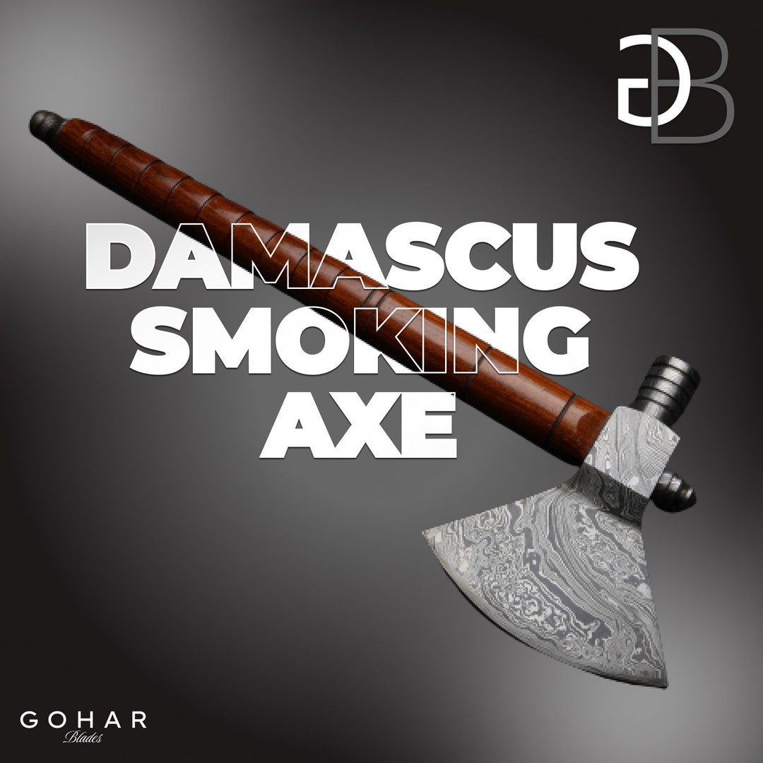 Functional Smoking Axe & Pipe With Free Leather Sheath Unique Handmade Tool for Outdoor ...