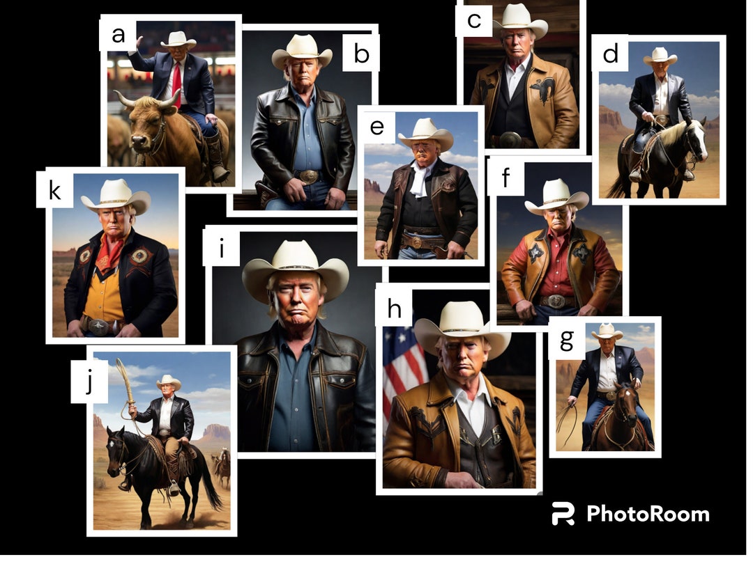 1/10 Pack Donald Trump Sticker, Cowboy Sticker, Multiple Sizes, Gift ...