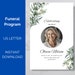 Editable Greenery Sage Funeral Program Template, Funeral Memorial ...