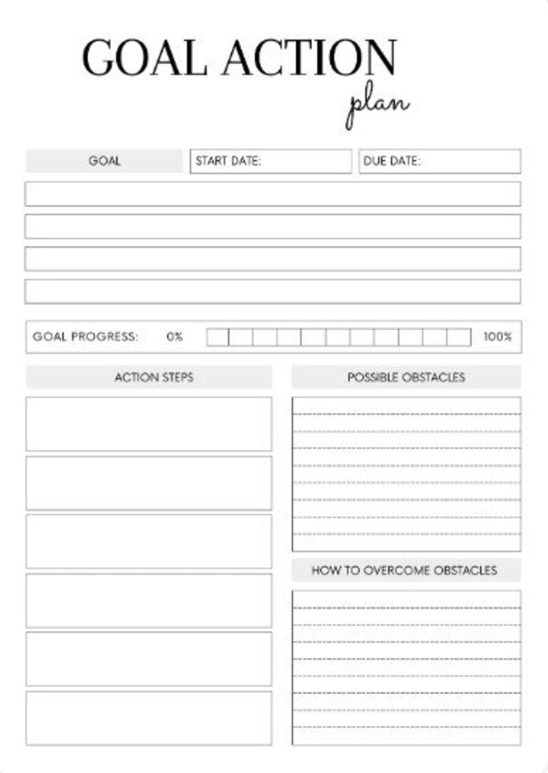 Goal Planner & Tracker - Etsy