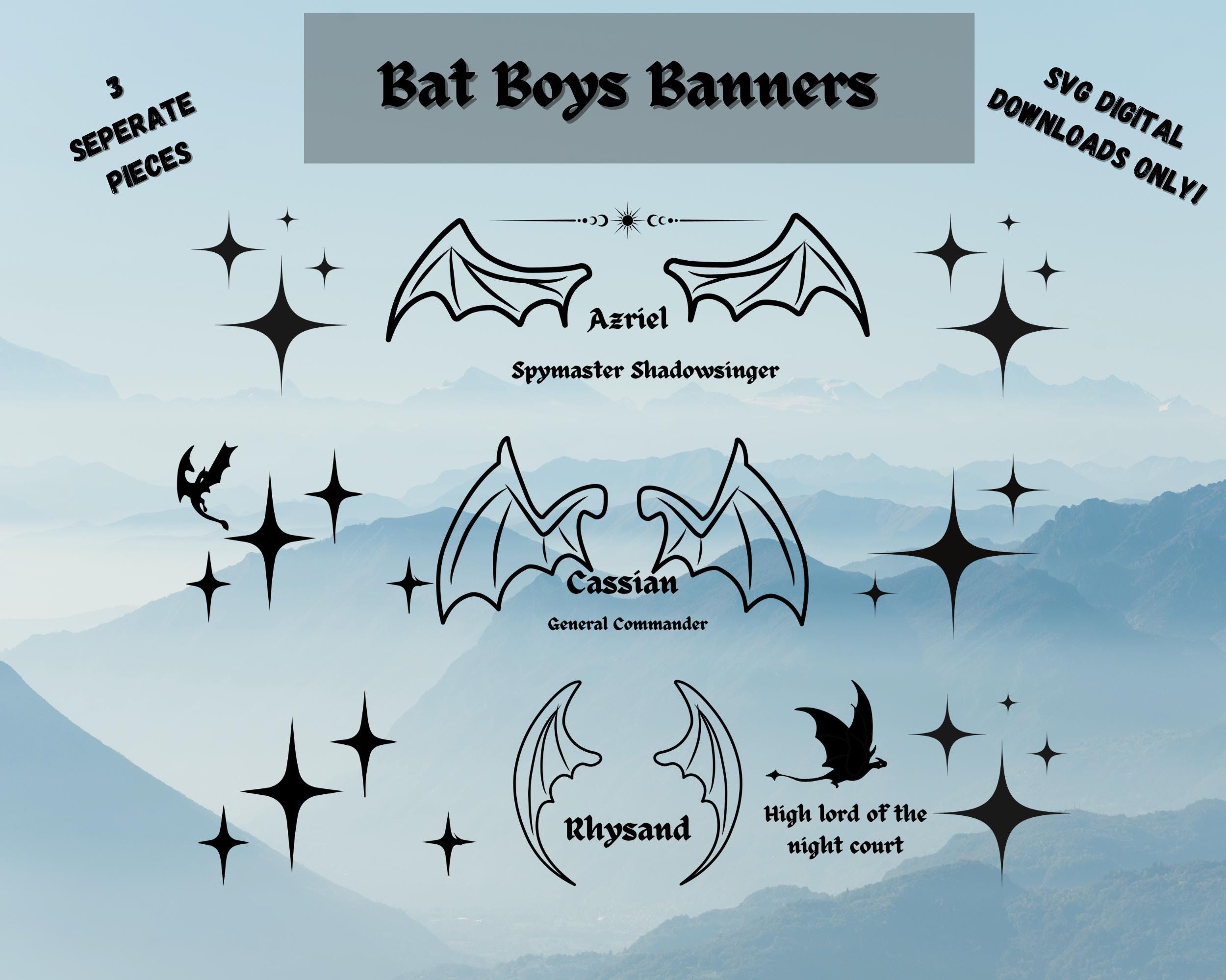 ACOTAR Bat Boys SVG Banner- Great for Water Bottles and Binders ...