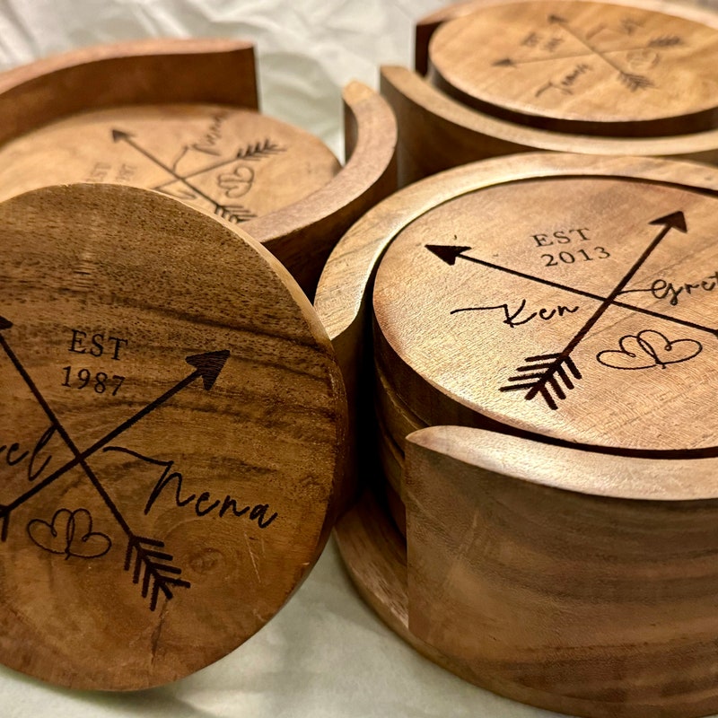 Round Wooden Coasters - Etsy