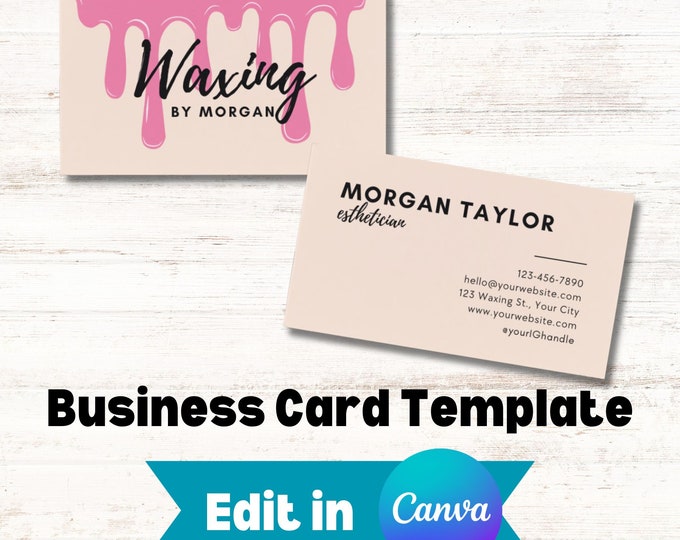 Editable Business Cards, DIY Business Card Template Design, Waxing ...