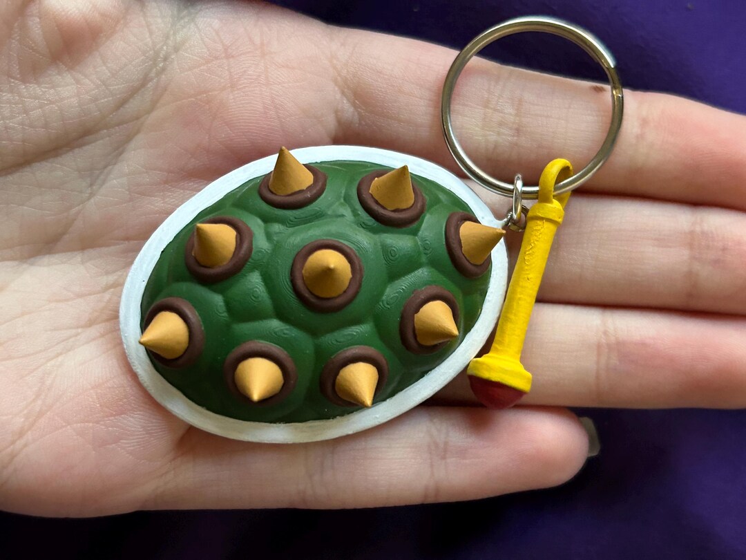 Bowser Shell and Wand Keychain - Etsy