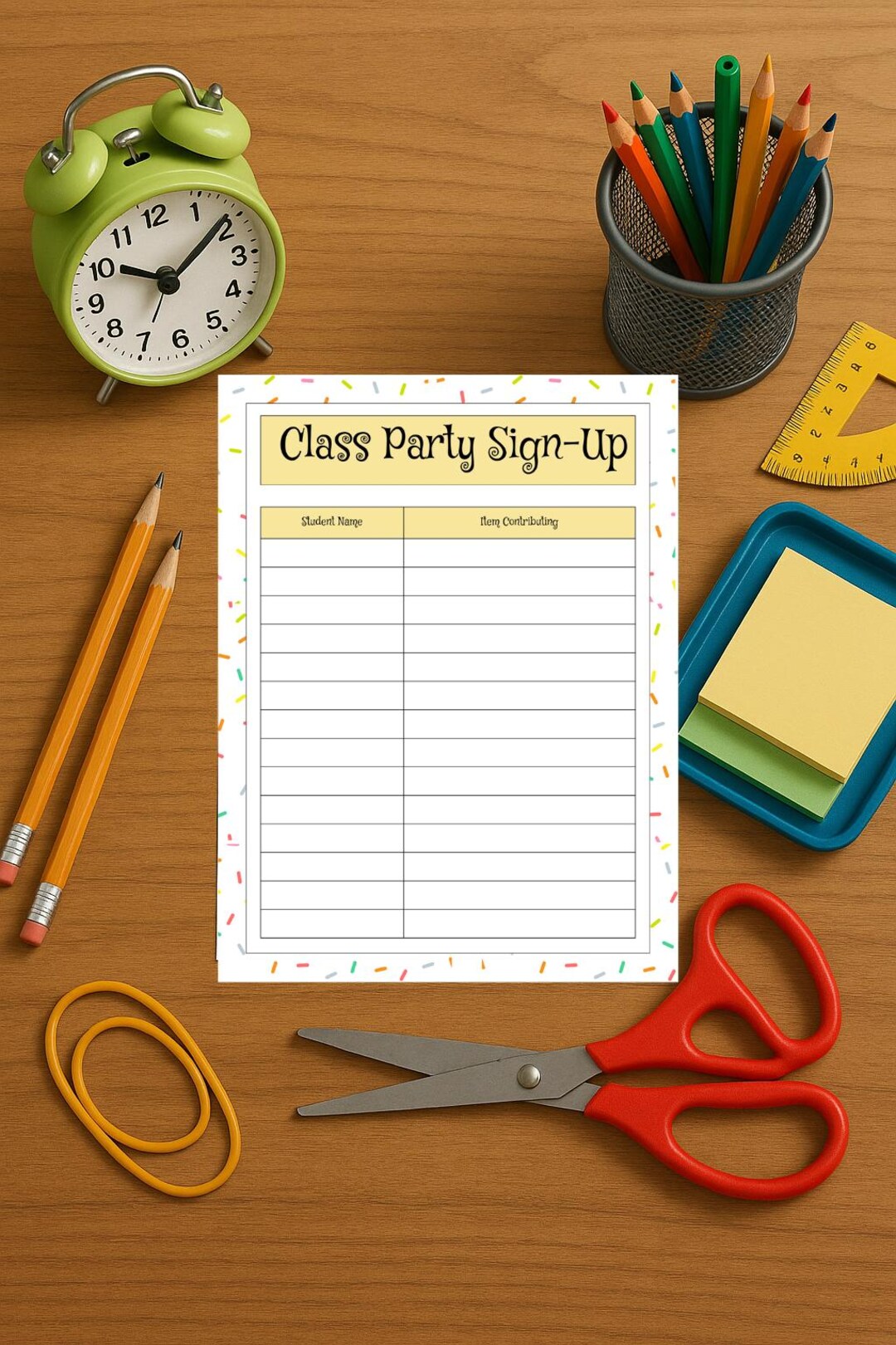 Class Party Sign up Sheet - Editable - Etsy