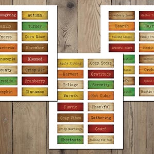 Fall Junk Journal Printable Words Rustic Paper Craft November Autumn ...