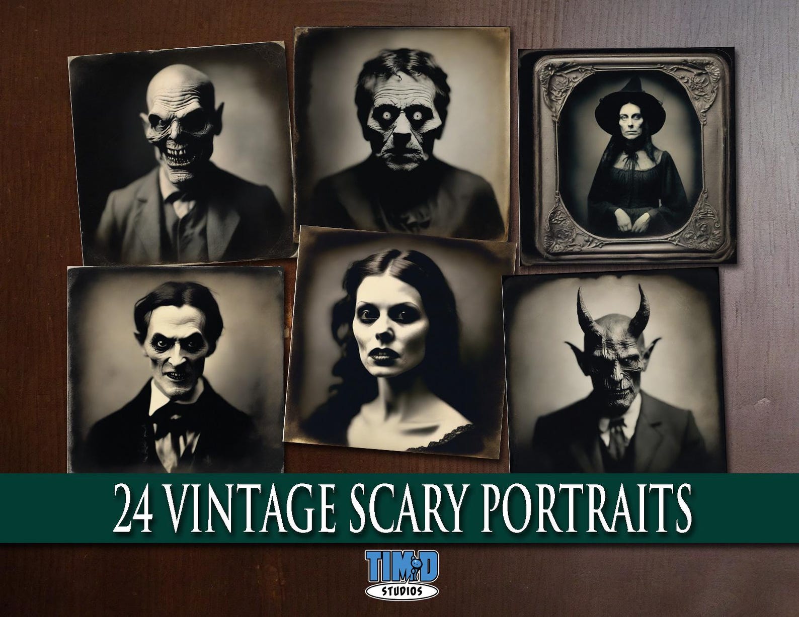 Vintage Halloween Horror Portraits: Creepy Gothic Pictures (digital ...