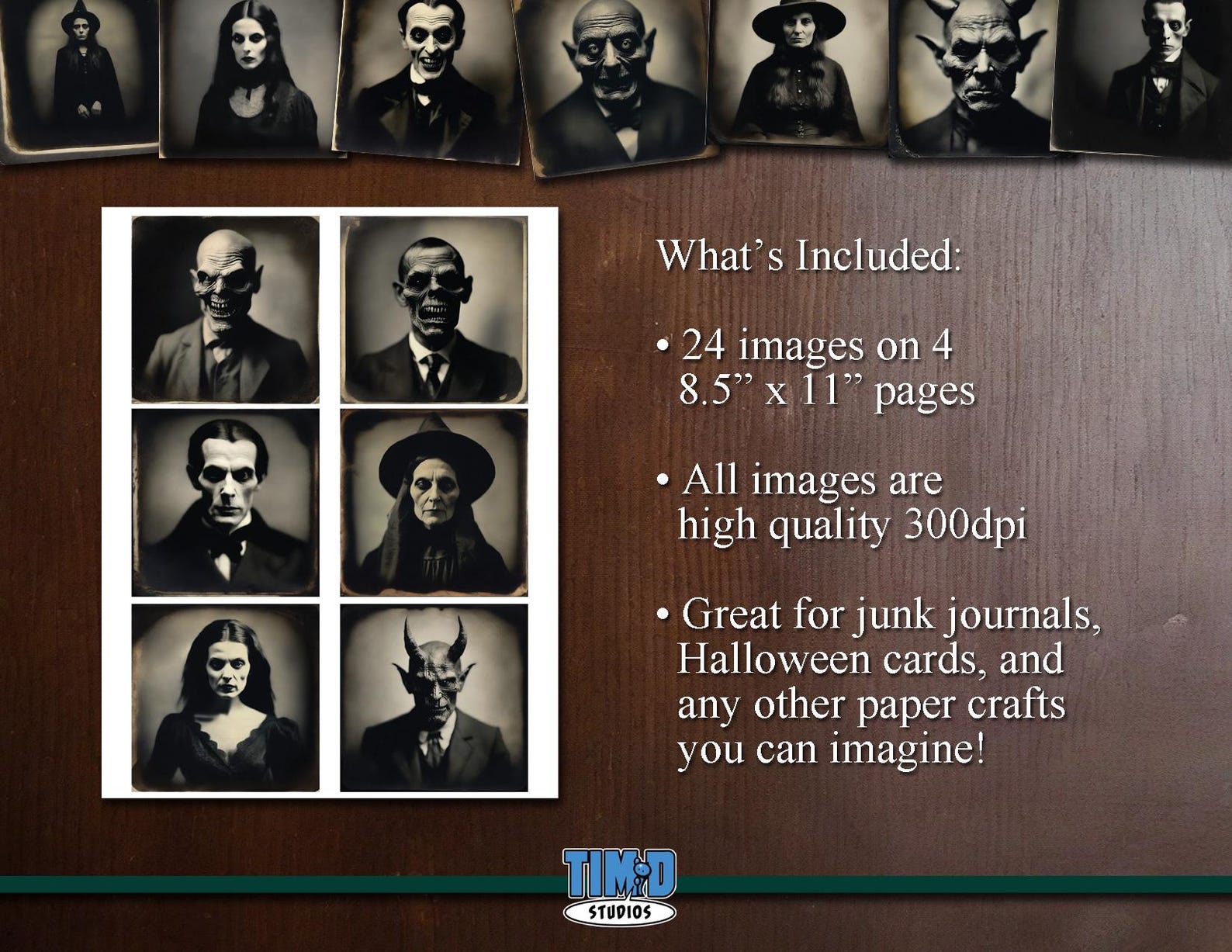 Vintage Halloween Horror Portraits: Creepy Gothic Pictures (digital ...