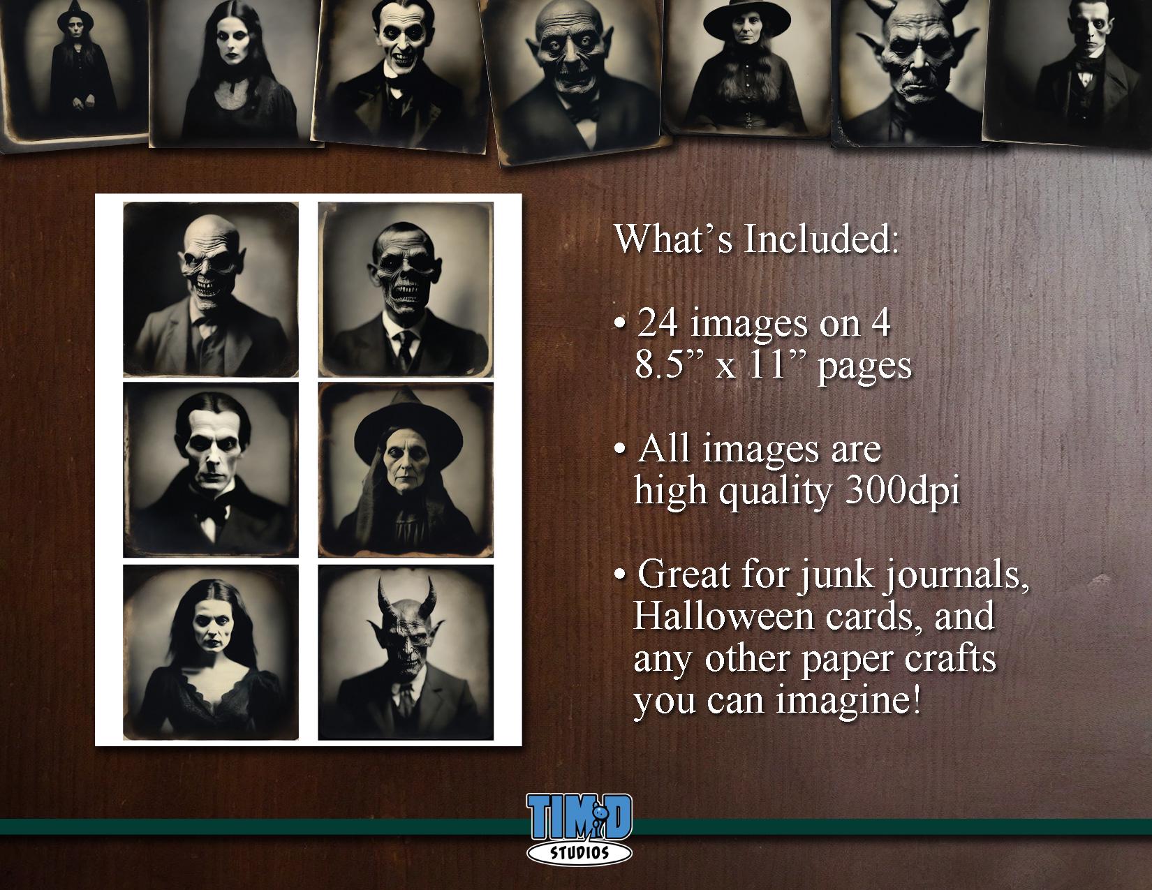 Vintage Halloween Horror Portraits: Creepy Gothic Pictures (digital ...