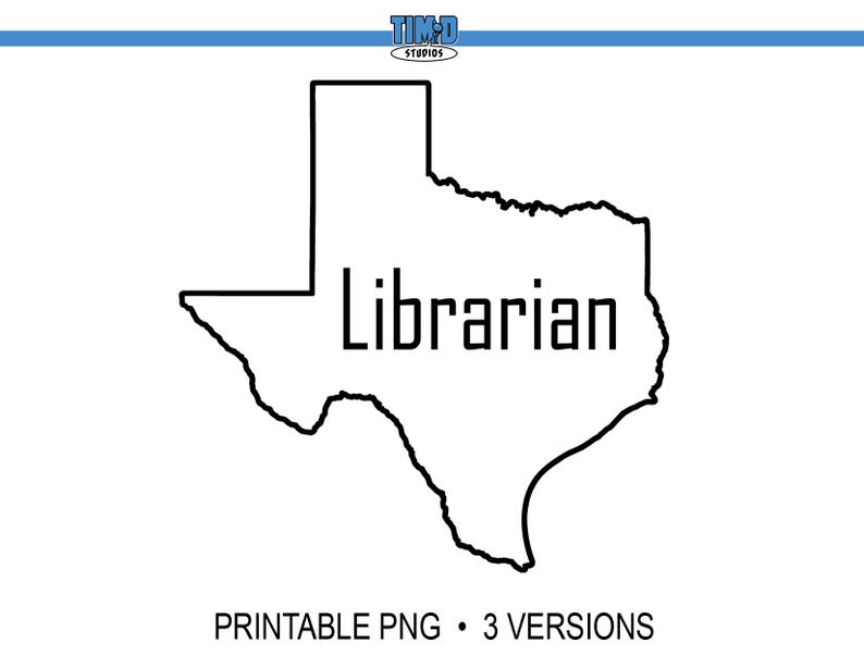 Texas Librarian Printable PNG Digital Download Shirt Sticker Design ...