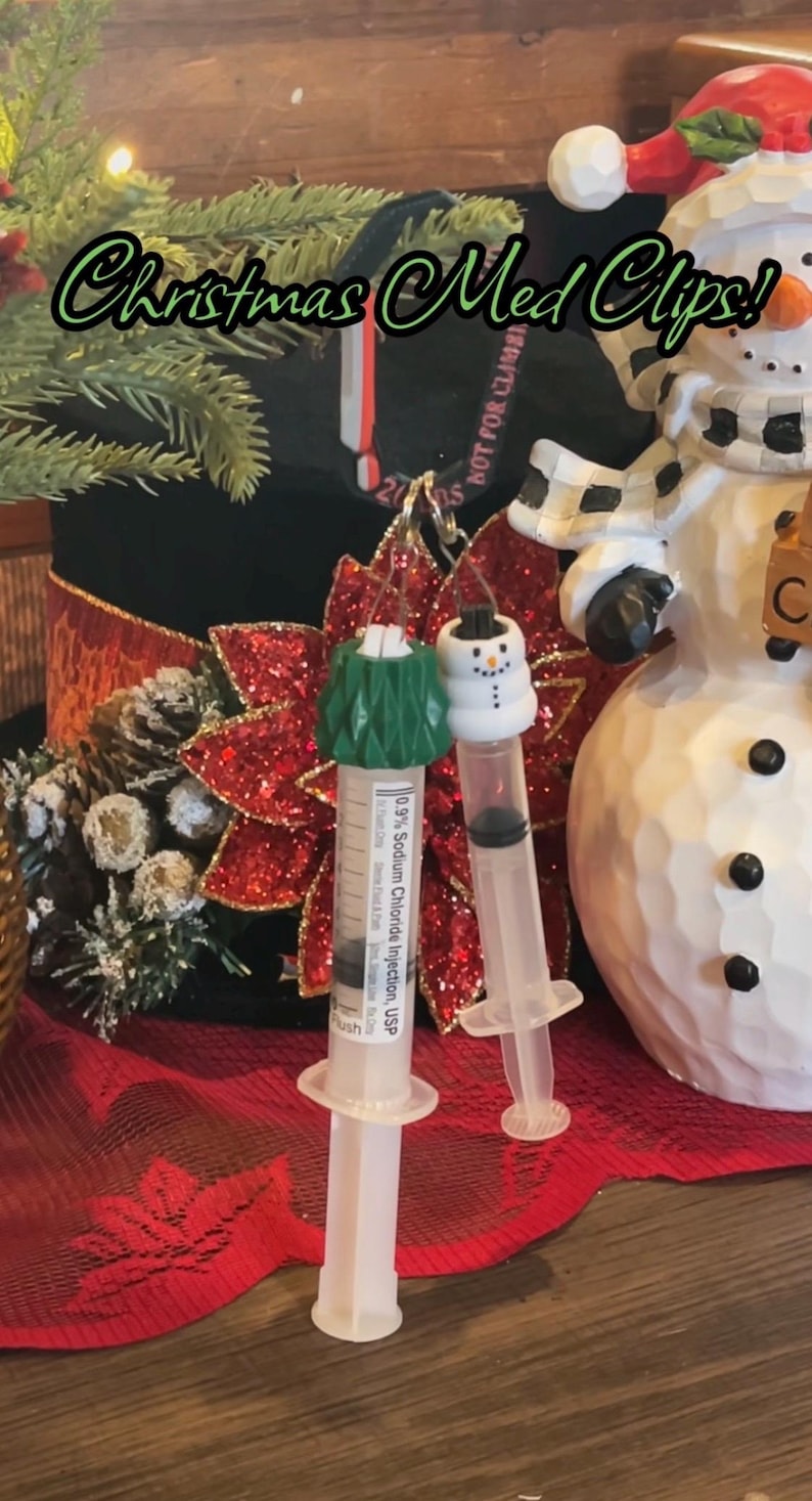 Christmas Med Clip Syringe Holder (nurse, Paramedic, EMT, Healthcare ...