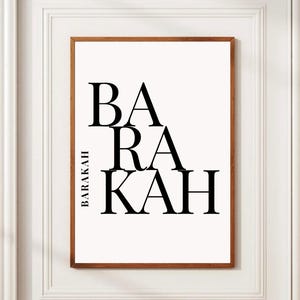 Barakah Islamic Wall Art | Printable Modern Home Decor Gift | Muslim ...