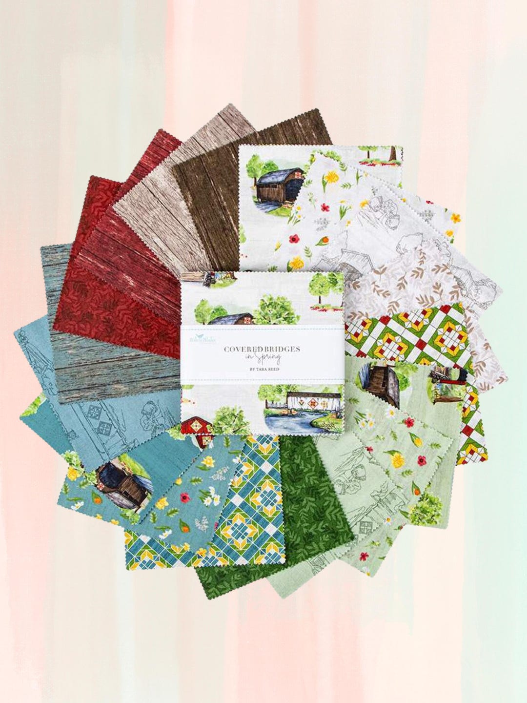 Riley Blake Covered Bridges in Spring FQ Bundle 18 (21"x 18") Pcs- by ...