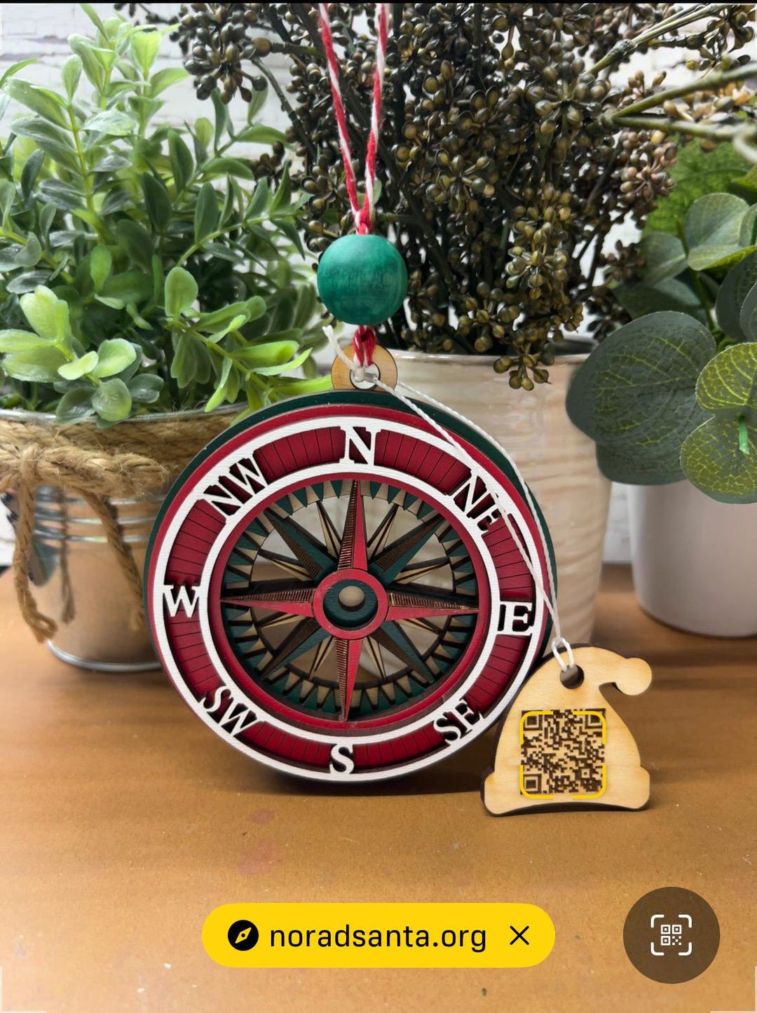 Santa Tracker Compass Ornament - Etsy