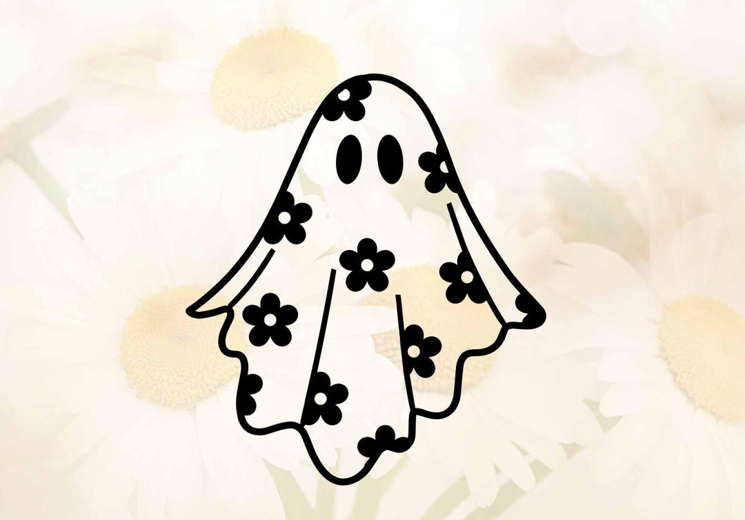 Daisy Ghost SVG PNG, Cute Ghost Halloween, Halloween Design Svg, Retro ...