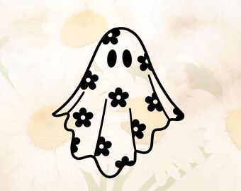 Daisy Ghost SVG PNG, Cute Ghost Halloween, Halloween Shirt Svg, Retro ...