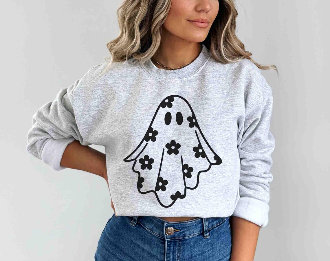 Daisy Ghost SVG PNG, Cute Ghost Halloween, Halloween Design Svg, Retro ...