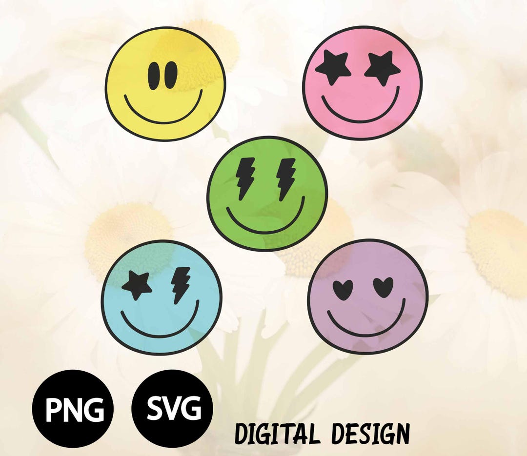 Smiley Face SVG, Smiley Face Clipart, Emoji, Cut File for Cricut, Happy ...