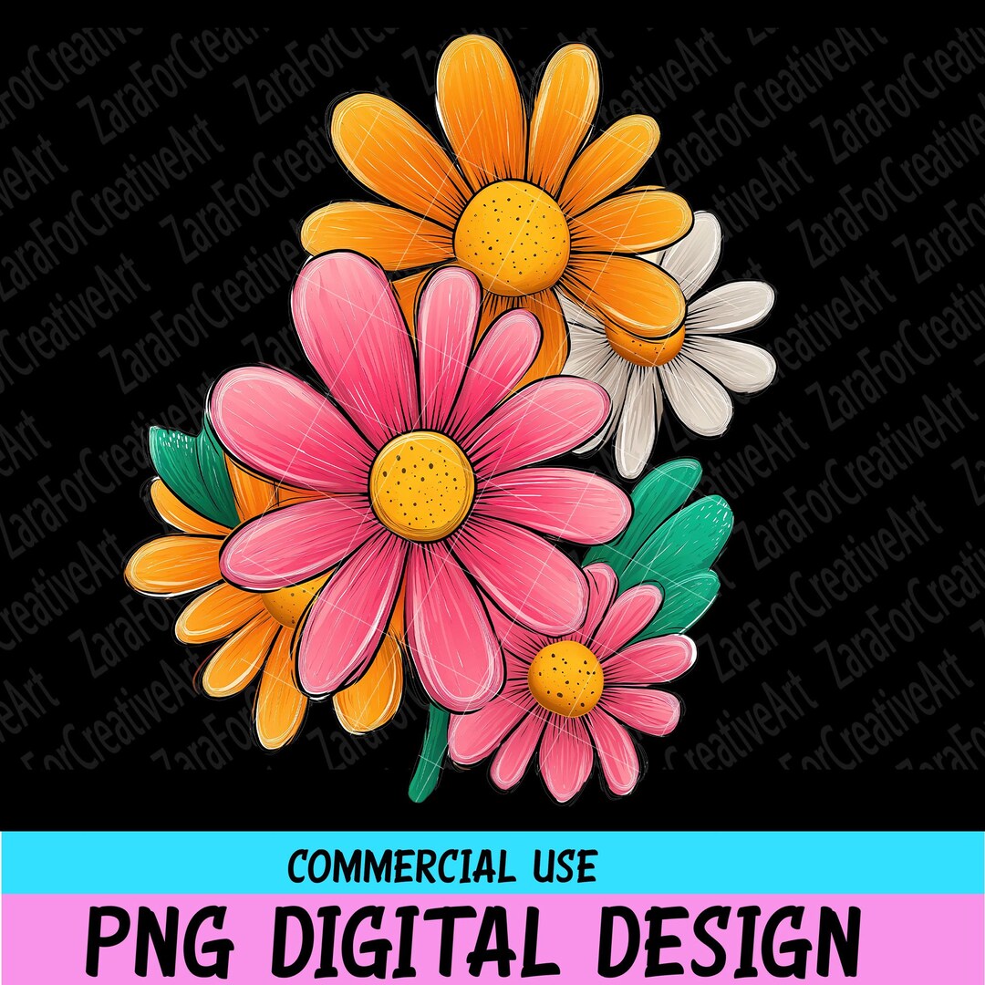 Colorful Floral Clip Art PNG, Colorful Flowers Png, Fall Watercolor ...
