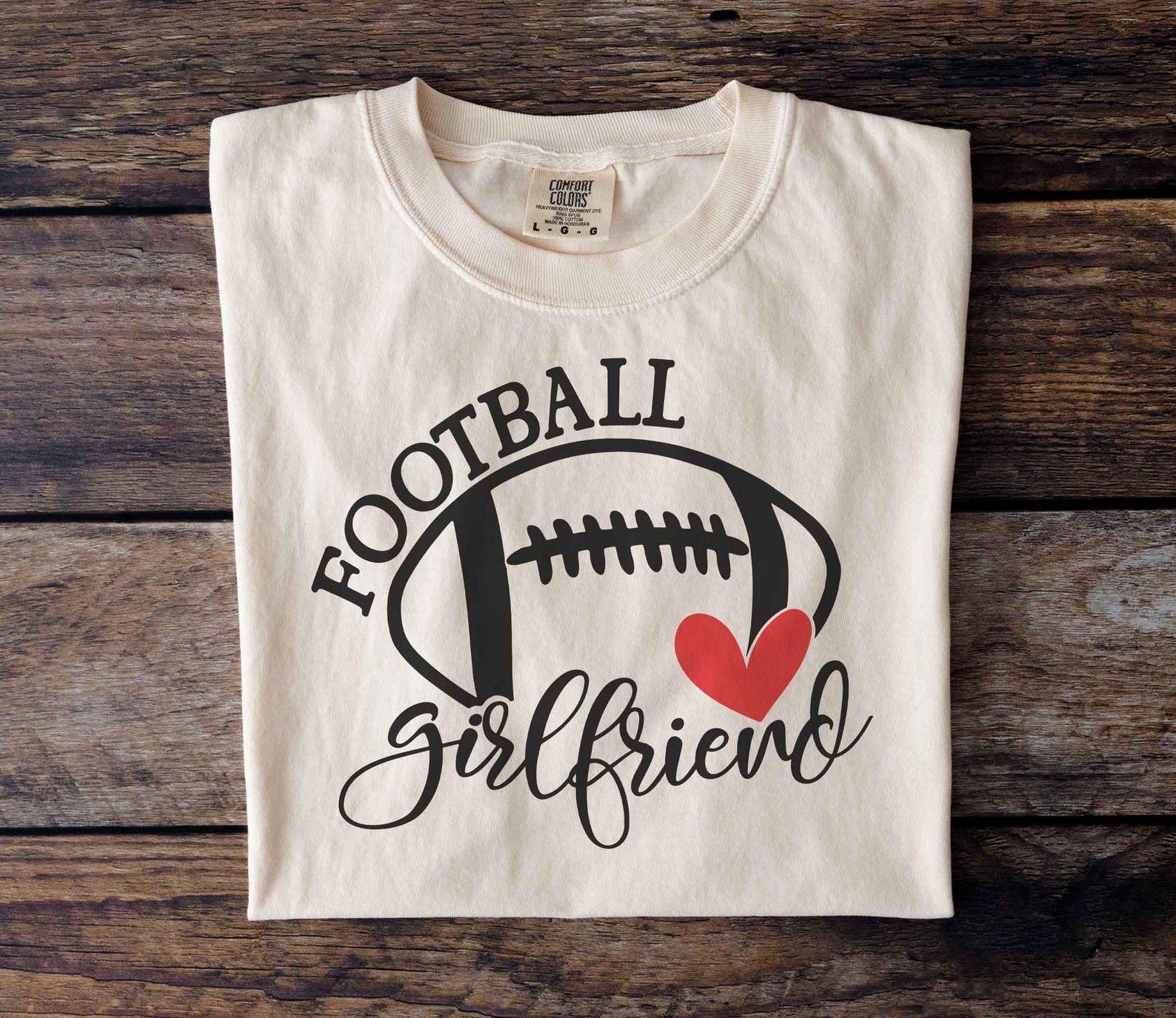 Football Girlfriend SVG PNG, Football With Heart Outline, Game Day ...