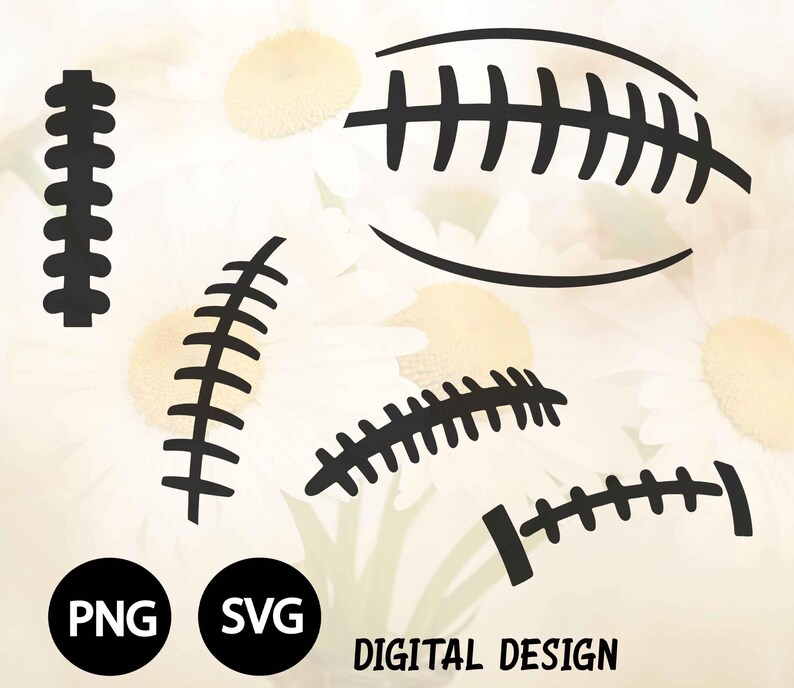 Football Laces Bundle Svg, Football Clipart, Football Svg Files ...