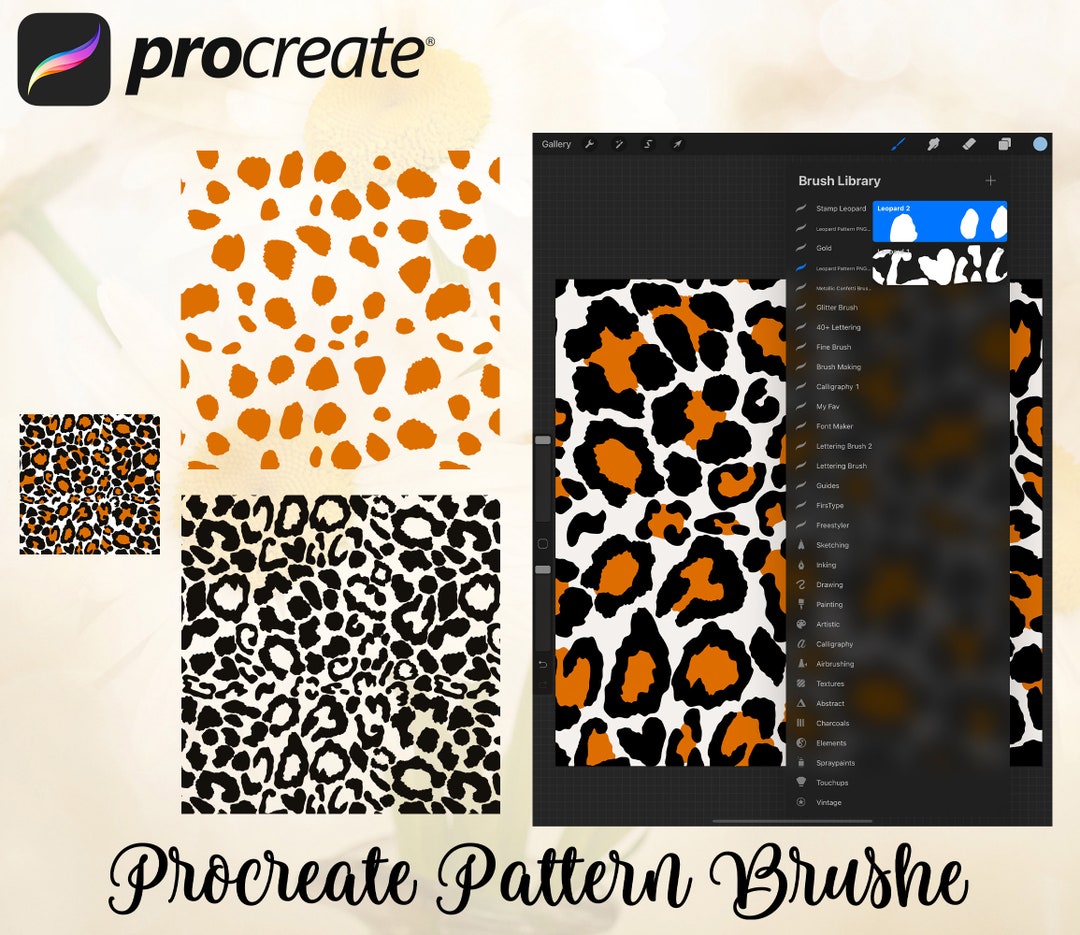 Procreate Leopard Stamp Pattern Brush, Leopard Seamless Pattern - Procreate Brush - Procreate ...