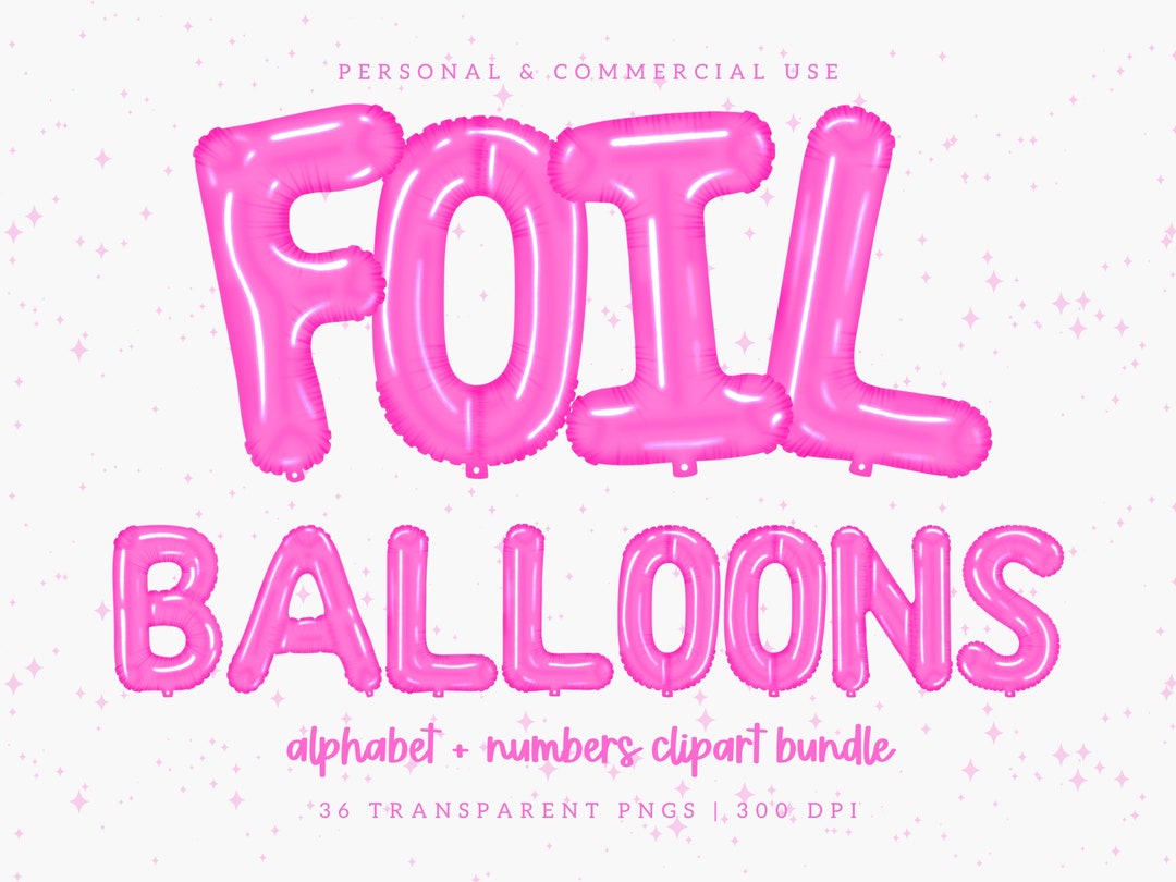 Hot Pink Foil Balloons Clipart, Hot Pink Foil Balloon Png, Hot Pink ...