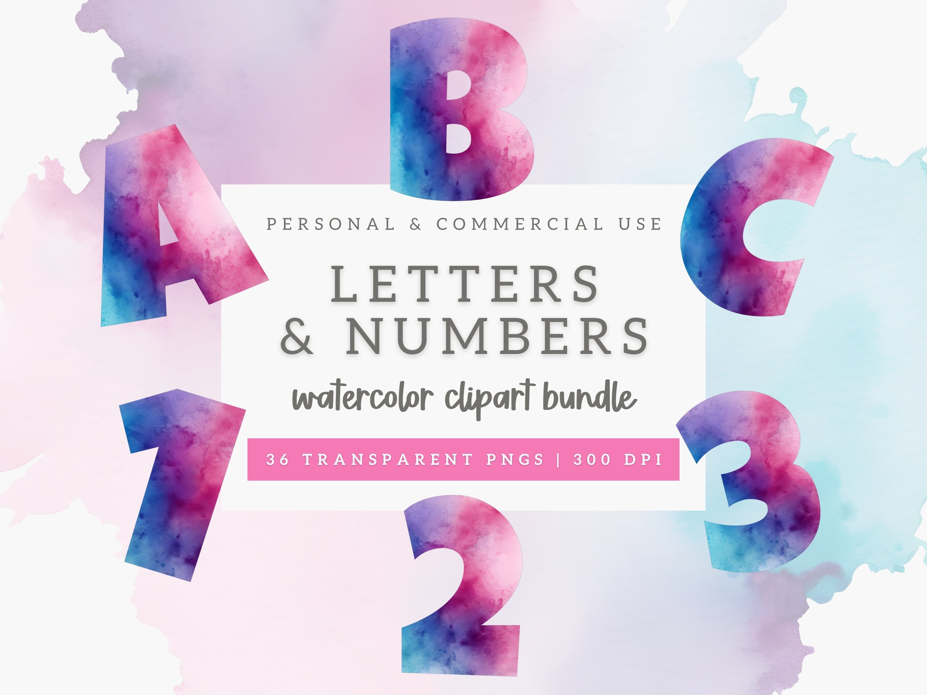 Spring Letters Numbers, Instant Download, Spring Pastel Alphabet Png ...