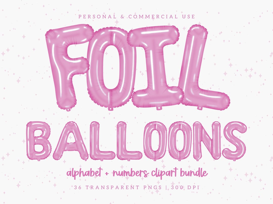 Pink Foil Balloons Clipart, Pink Foil Balloon Png, Pink Foil Alphabet ...