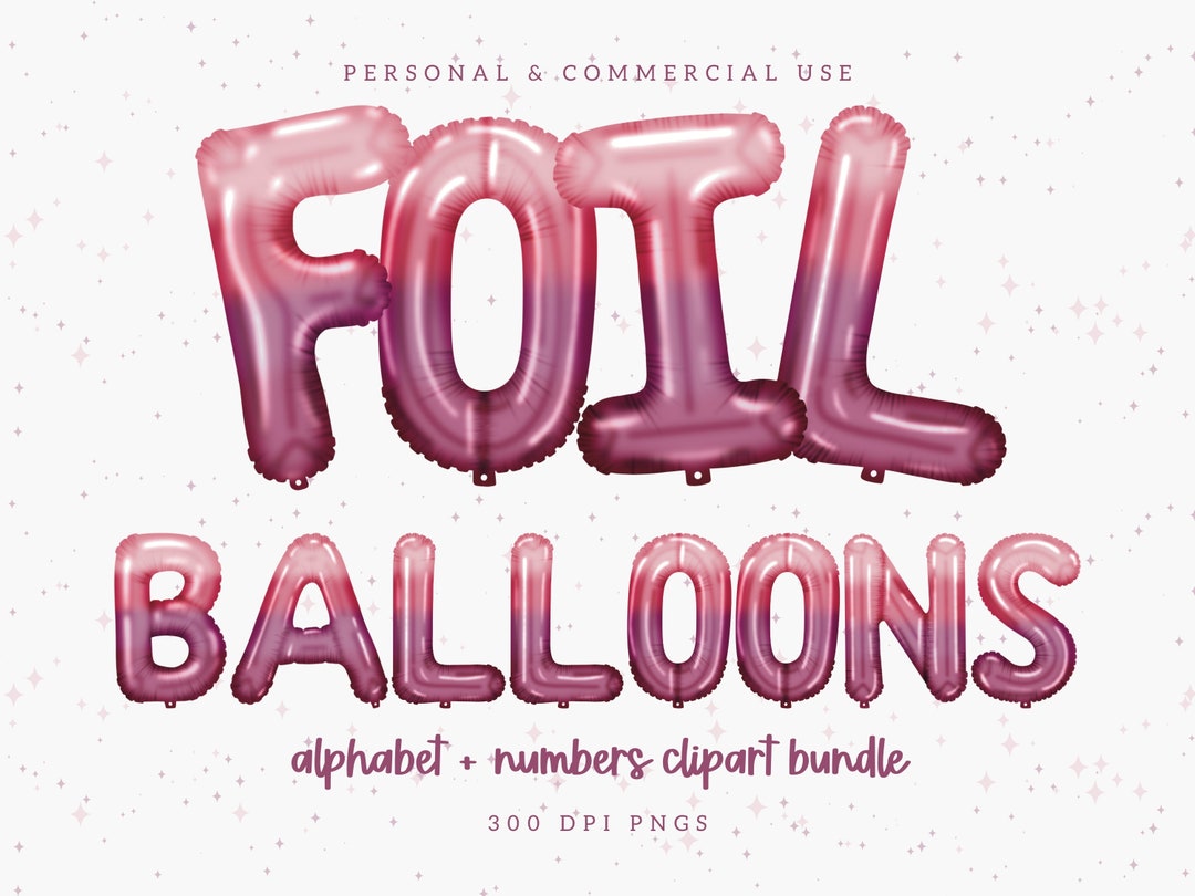 Foil Balloon Clipart, Foil Balloon Png, Party Clipart, Instant Download ...